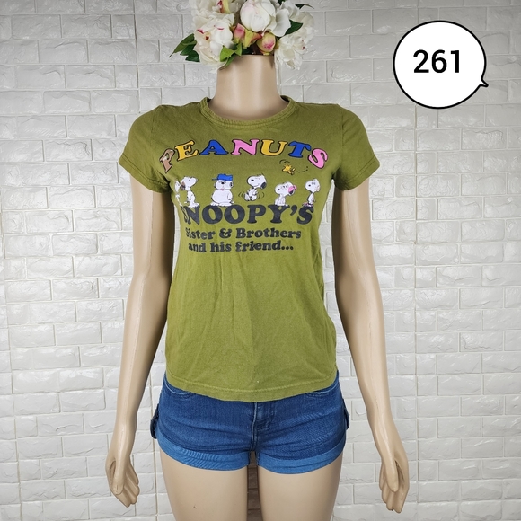 Peanuts | Tops | Peanuts Small Army Green Tshirt 5 For 2 | Poshmark